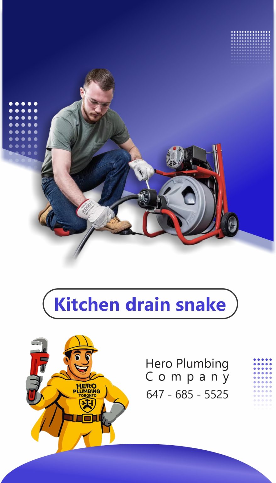 Kitchen drain snake - Hero Plumbing